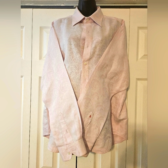 Robert Graham | Shirts | Robert Graham Pink Jacquard Fabric Dress Shirt ...